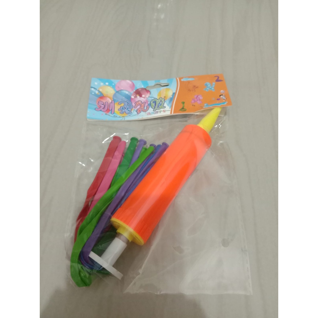 Jual balon set+pompa (isi9pcs) /balon lulus panjang/balon bentuk cacing ...
