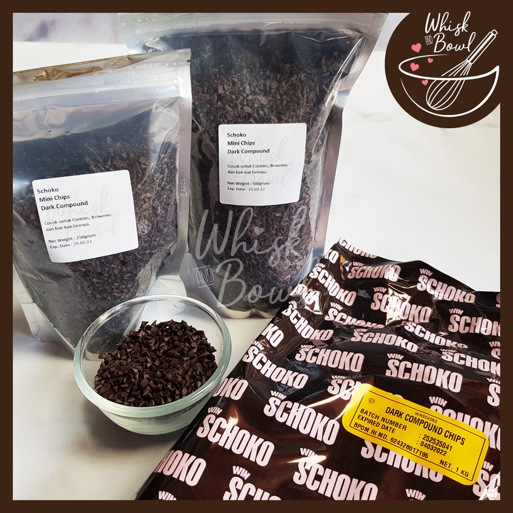 Jual Schoko Dark Compound Mini Choco Chips 250gr | Shopee Indonesia