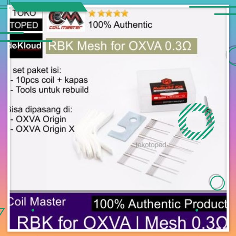 Jual RBK OXVA ORIGIN X Mesh Coil 0.3 ohm Coil Master Rebuild Kit ... Jual RBK OXVA ORIGIN X Mesh Coil 0.3 ohm Coil Master Rebuild Kit ...