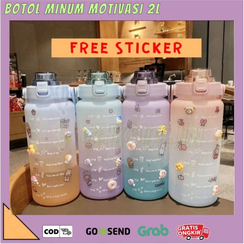 Jual BOTOL MINUM MOTIVASI UKURAN 2L/BOTOL MINUM GRADASI 2L DENGAN ...