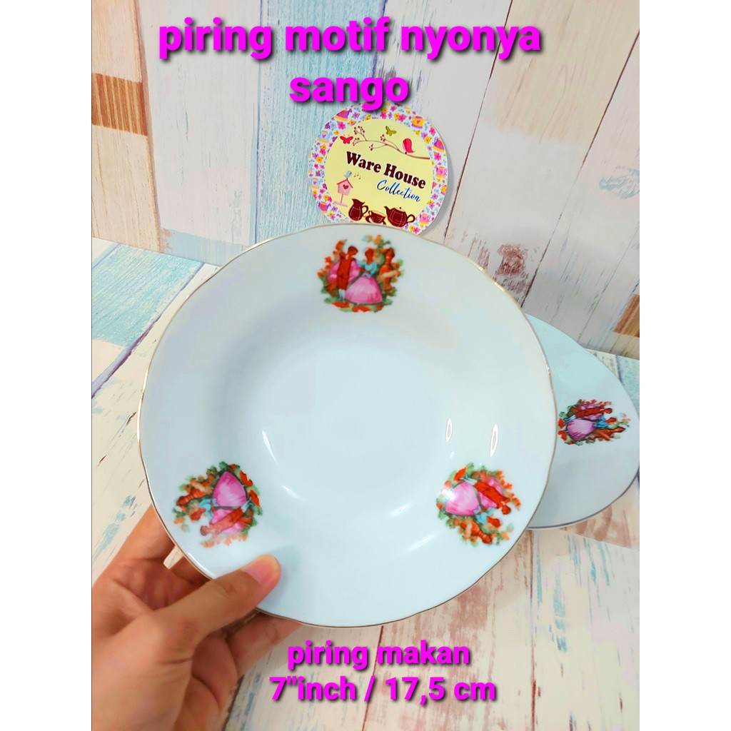 Jual PIRING JADUL / PIRING MAKAN SANGO 7" inch & 8"inch KERAMIK MOTIF ...