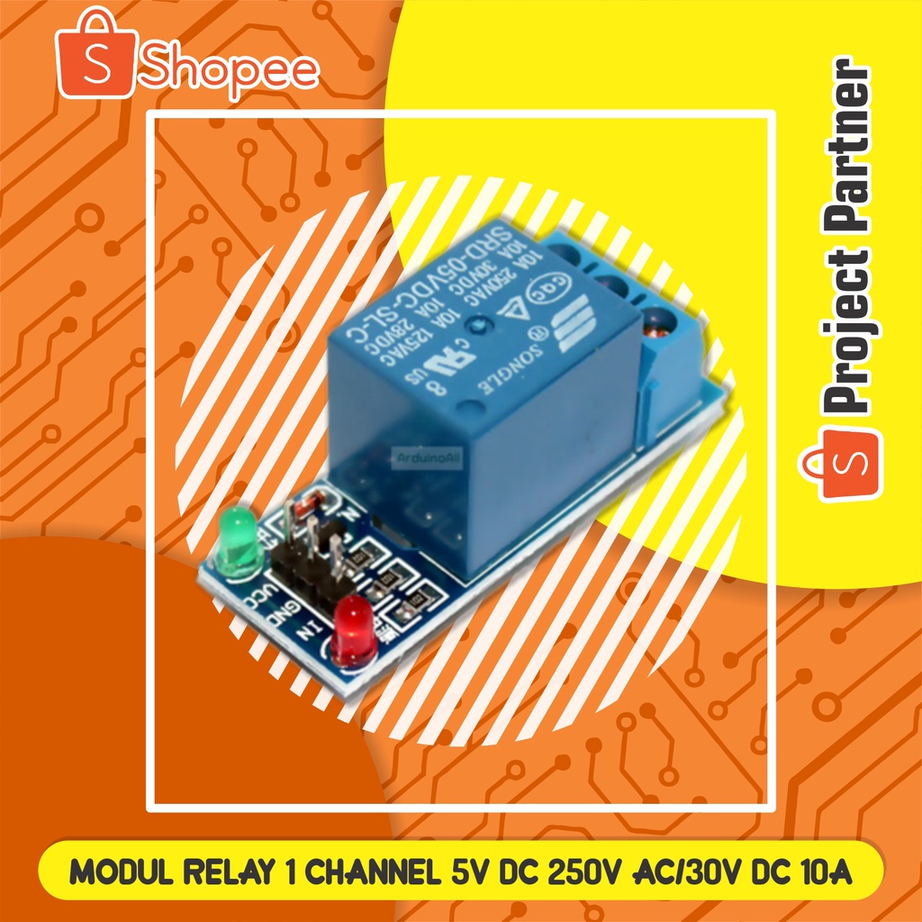 Jual Relay 1 Channel Module 5V DC Output 250V AC/30V DC 10A Arduino ...