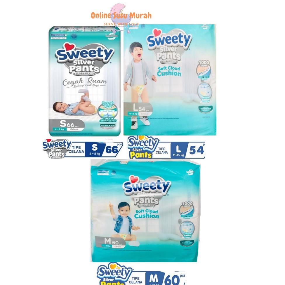 Jual Sweety Silver Pants S66 M60 L54 Xl44 Xxl36 | Shopee Indonesia