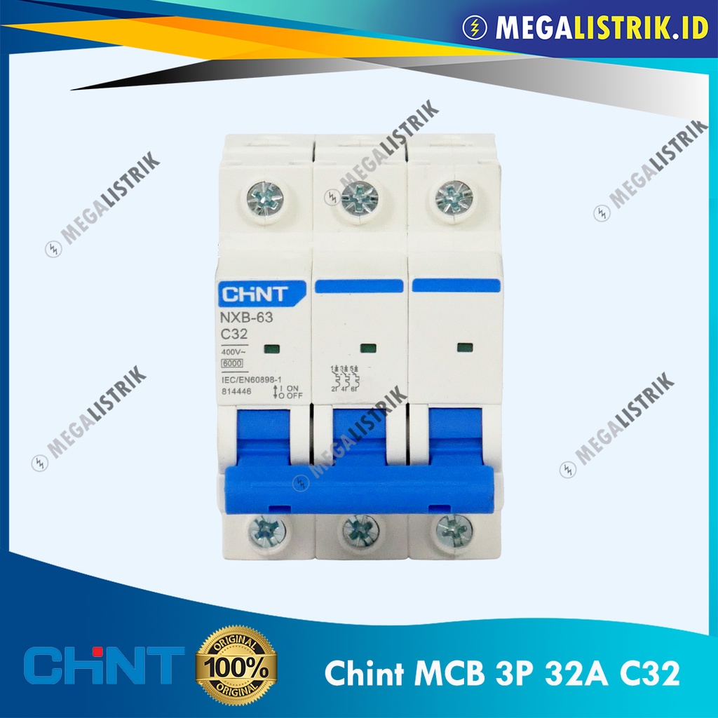 Jual CHINT MCB 3P 32A / 3 PHASE 32 AMPERE / 32 A 6KA SNI NXB-63 C32 | Shopee Indonesia