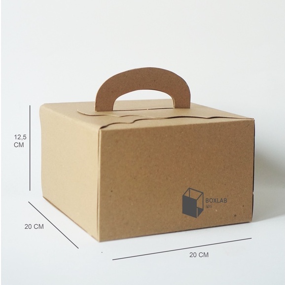 Jual Box Tenteng 20x20x12,5 cm , Handle Box, Dus Kue, Box Kraft Jinjing ...