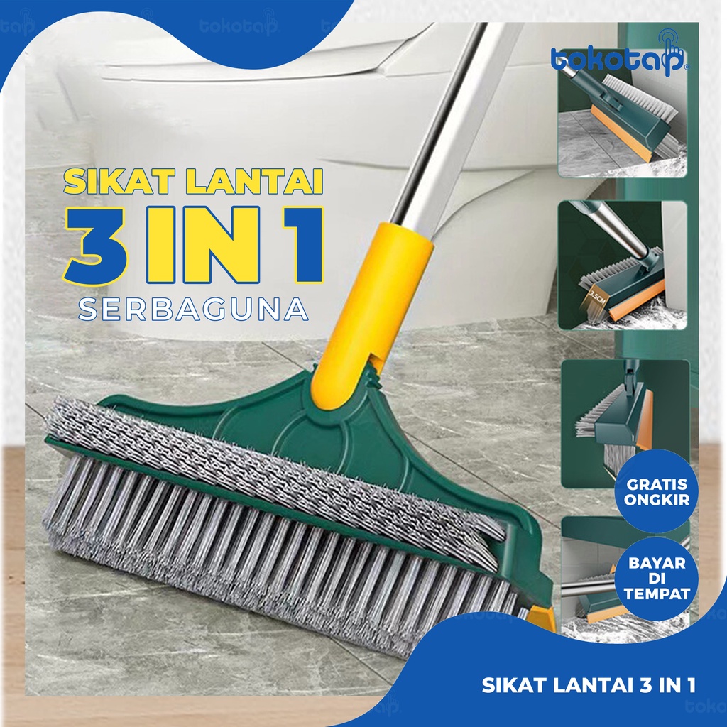 Jual Sikat Lantai Kamar Mandi 3 in 1 Sikat Pembersih WC Praktis ...