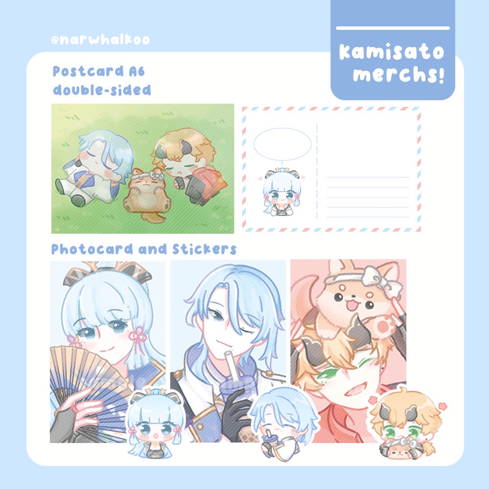 Jual Kamisato Photocard Postcard Sticker Genshin Fanmade Merch | Shopee ...