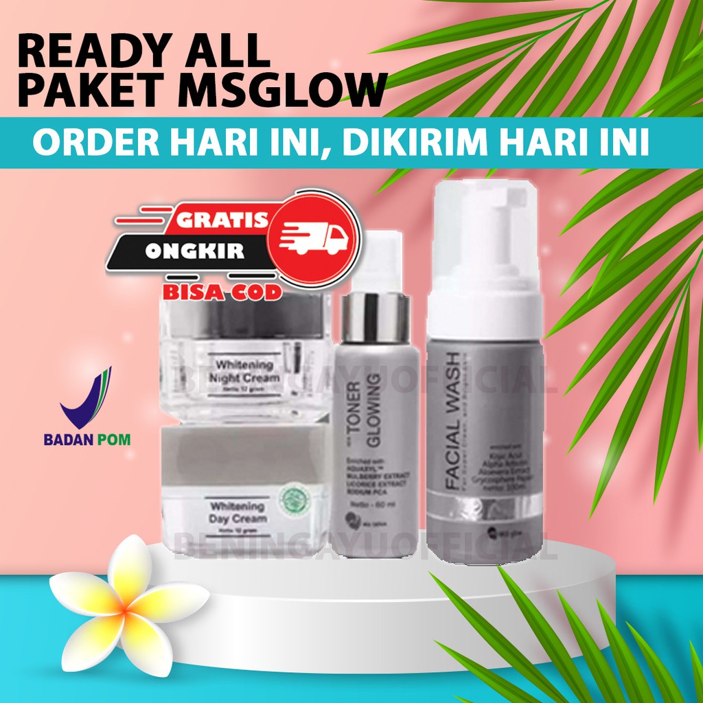 Jual LIVE! BISA COD MS GLOW PAKET WAJAH WHITENING LUMINOUS ULTIMATE ACNE ORIGINAL FULL BARCODE ...
