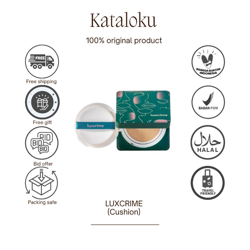 Jual LUXCRIME Cushion 2nd Skin Luminous Original BPOM Halal | Shopee ...