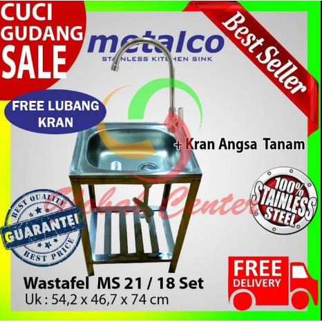 Jual Paket Wasbak Cuci Piring Metalco Portable Knock Down Stainless ...