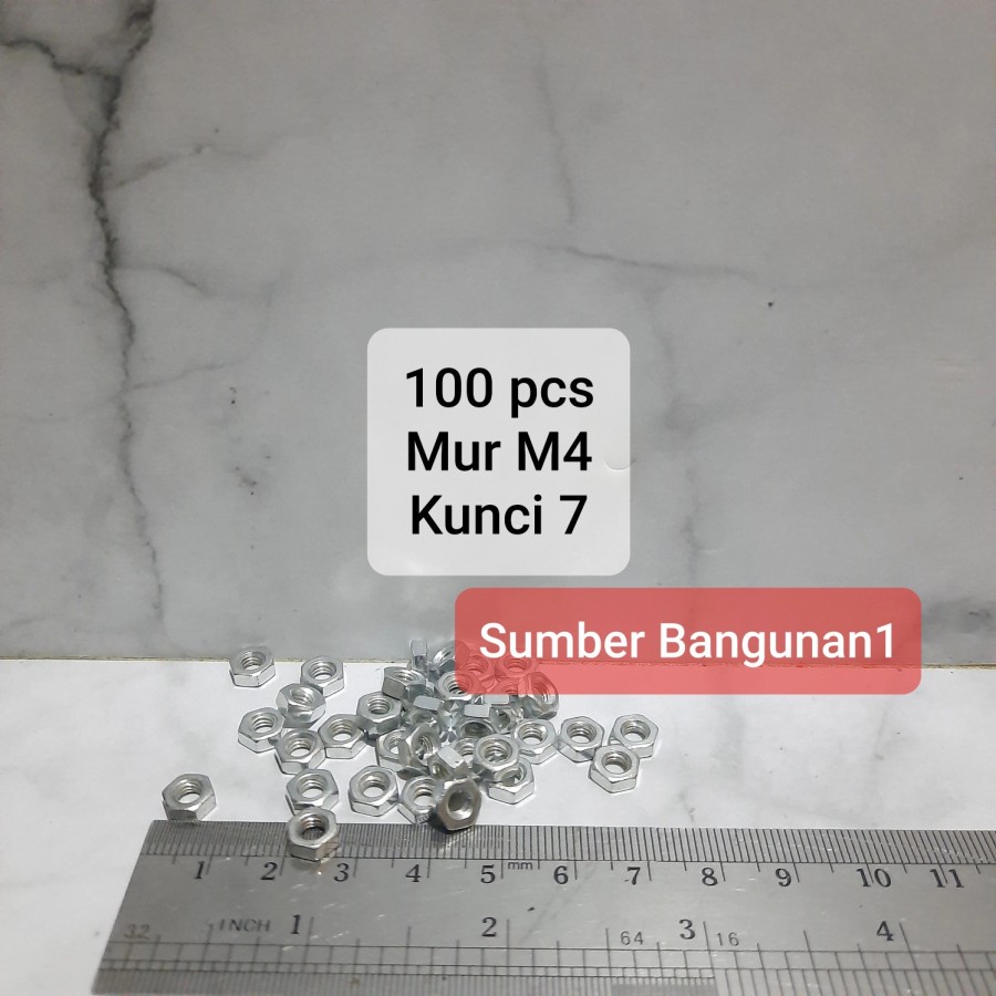 Jual Mur M4 (100pcs) kunci ring pas 7 baut mur putih 4mm | Shopee Indonesia