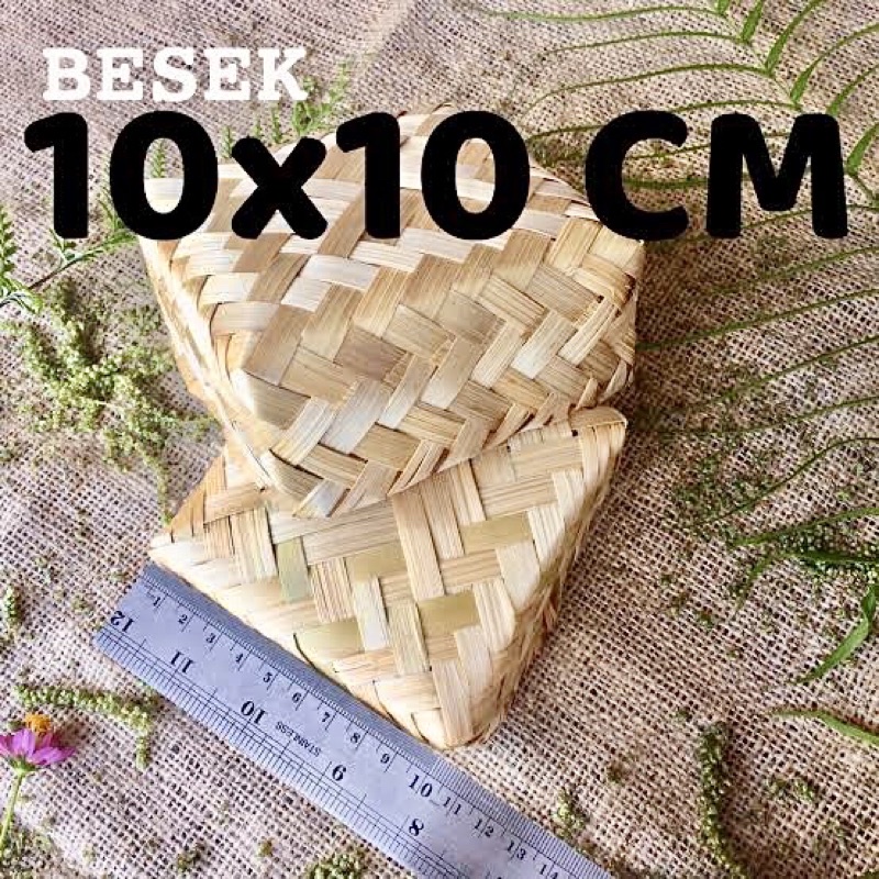 Jual BESEK BAMBU 10x10 CM / BESEK NASI KURBAN MAKANAN SET PACKAGING ...