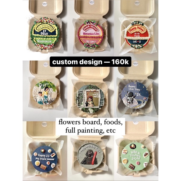Jual Korean Bento Custom Cake/Papan bunga/Full painting/Lunchbox cake ...