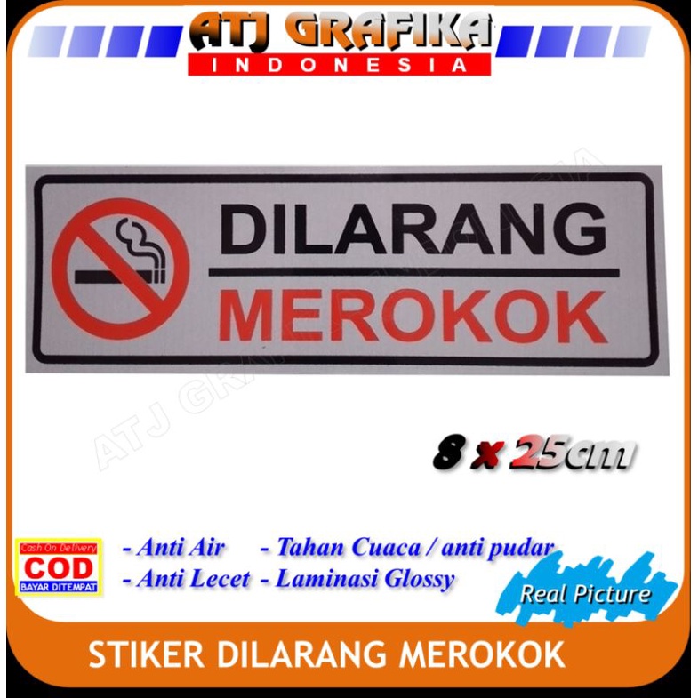 Jual Sticker No Smoking / Stiker dilarang merokok / jagalah kesehatan ...