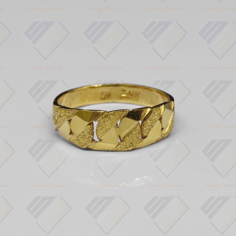 Jual Cincin Emas 24 Karat Model Rante Single Doff | Shopee Indonesia