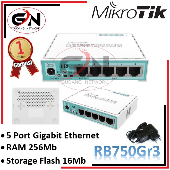 Jual MIKROTIK RB750Gr3 (hEX)/ ROUTER MIKROTIK RB750 GR3 HEX/ RB 750GR3 ...