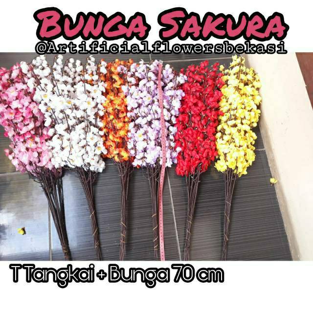 Jual TERMURAH !! 1 LUSIN BUNGA SAKURA bunga Artificial flowers sakura ...