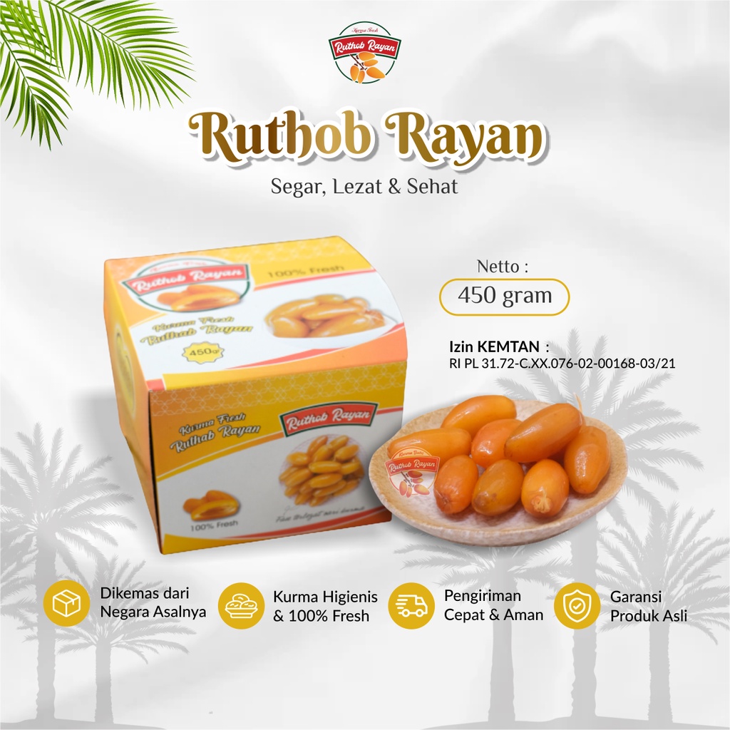 Jual Ruthob Rayan - Kurma Ruthob 450 Gram Muda Basah Promil Premium ...