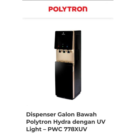 Jual Dispenser Galon Bawah Polytron PWC 778L / PWC 778XUV / PWC 778 WUV ...