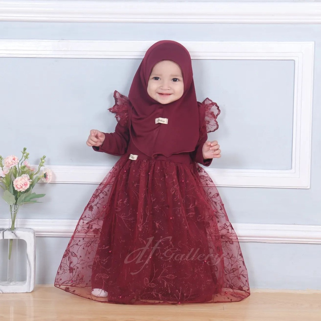Jual Baju Anak BELLE - gamis bayi dress lebaran baby girl tile mutiara ...