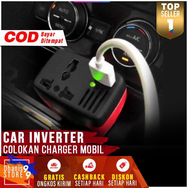 Jual Car Inverter Colokan Charger Laptop HP Powerbank di Mobil 150W ...