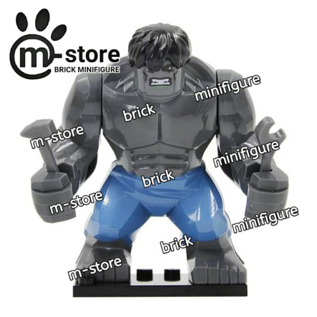 Jual brick hulk grey hulk big toy figure | Shopee Indonesia