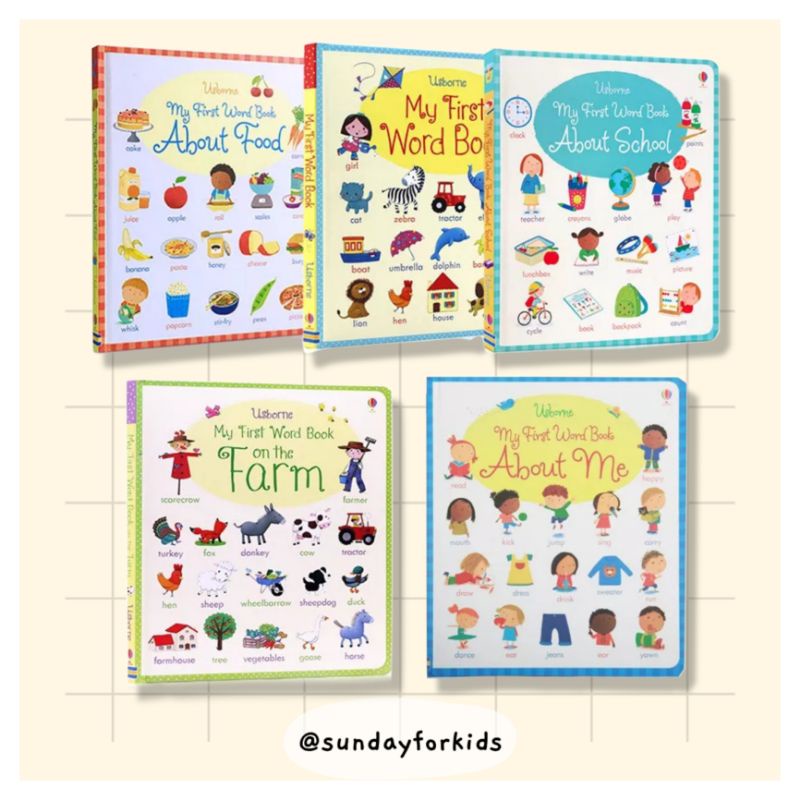 Jual Usborne My First Word Book About Me School Farm • Big Bad Wolf ...