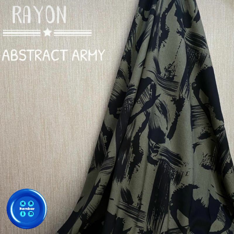 Jual Kain Rayon Motif Abstract Army 1 meter | Shopee Indonesia