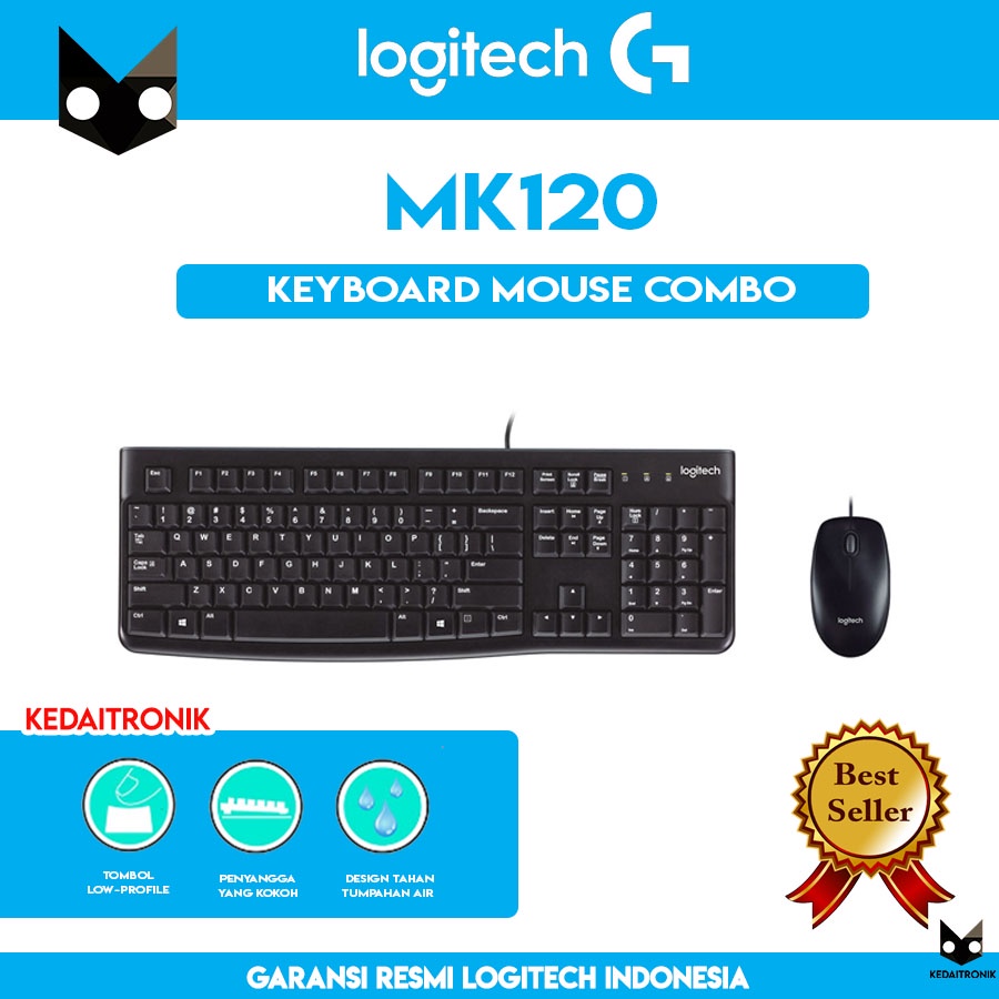 Jual Mouse Logitech MK120 Keyboard Mouse Combo Dekstop Wired MK 120 ...