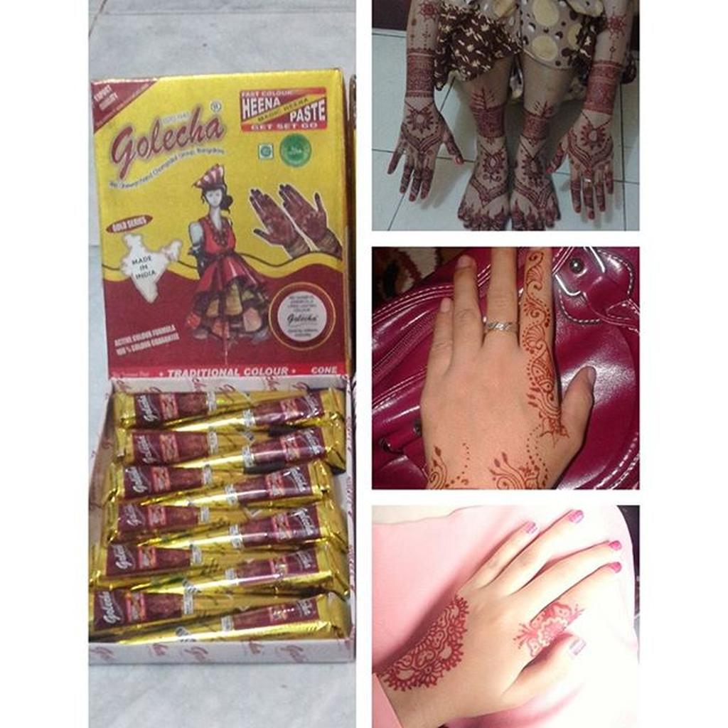 Jual Henna Golecha goldseries maron dan hitam cone (per box) | Shopee ...