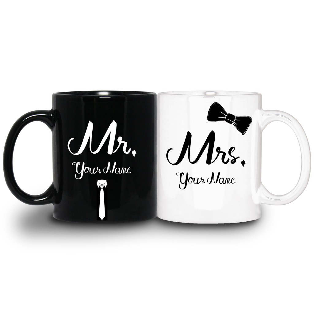 Jual MUG Couple Hitam Putih (FREE DESAIN) | Shopee Indonesia