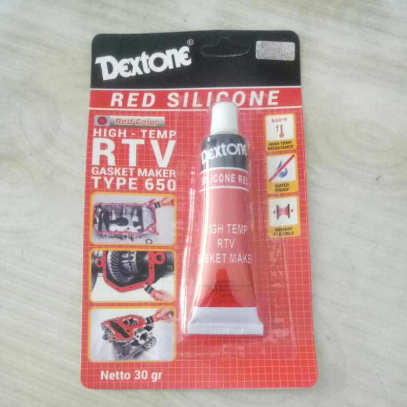 Jual Lem red silicone high-temp rtv gasket maker merk dextone kemasan ...