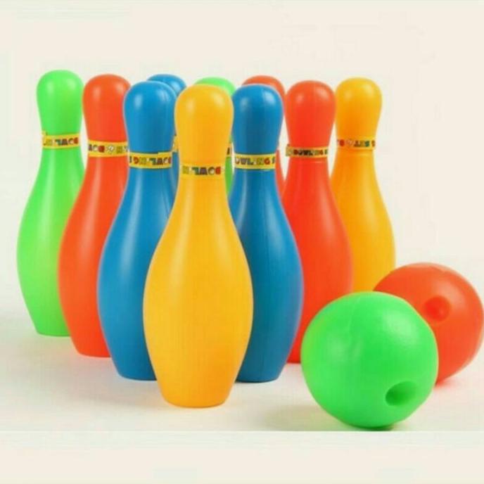 Jual Mainan Anak Bola Bowling Berwarna Set Ukuran Besar Plastik Tebal ...