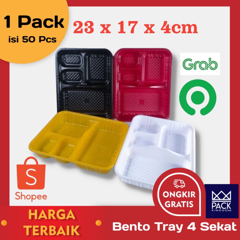 Jual MIKA BENTO 4 SEKAT/ MIKA BENTO/ BOX NASI / LUNCH BOX/ TRAY BENTO 4 ...