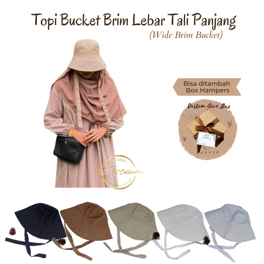 Jual Topi Wide Bucket Tali Panjang Topi Bucket Brim Lebar Topi ...