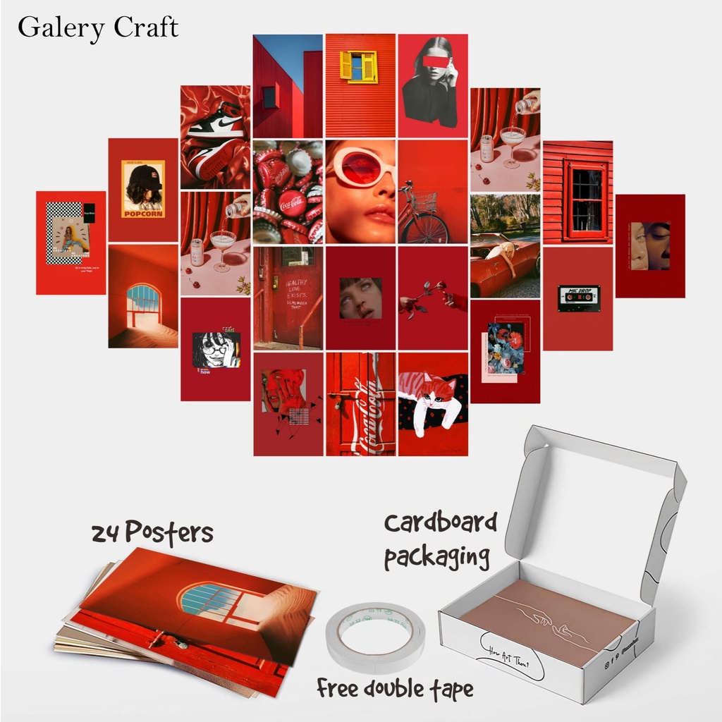 Jual Poster Kamar Aesthetic Dinding Merah Maroon | Shopee Indonesia