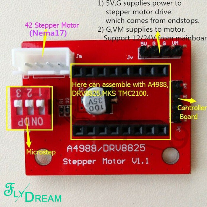 Jual Stepper Motor Driver Expansion Board A4988 DRV8825 V1.1 3D Printer ...