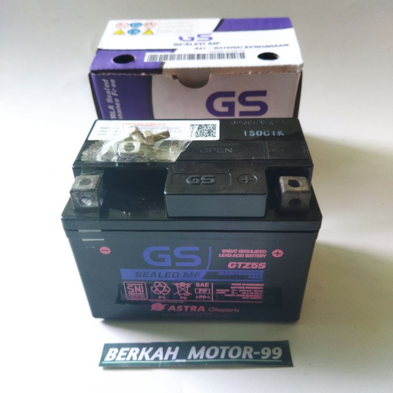 Jual Aki Motor Aki kering GS Astra GSMF-5S Beat karbu/Beat fi/Vario 110 /Sccooy(GTZ5S) | Shopee ...