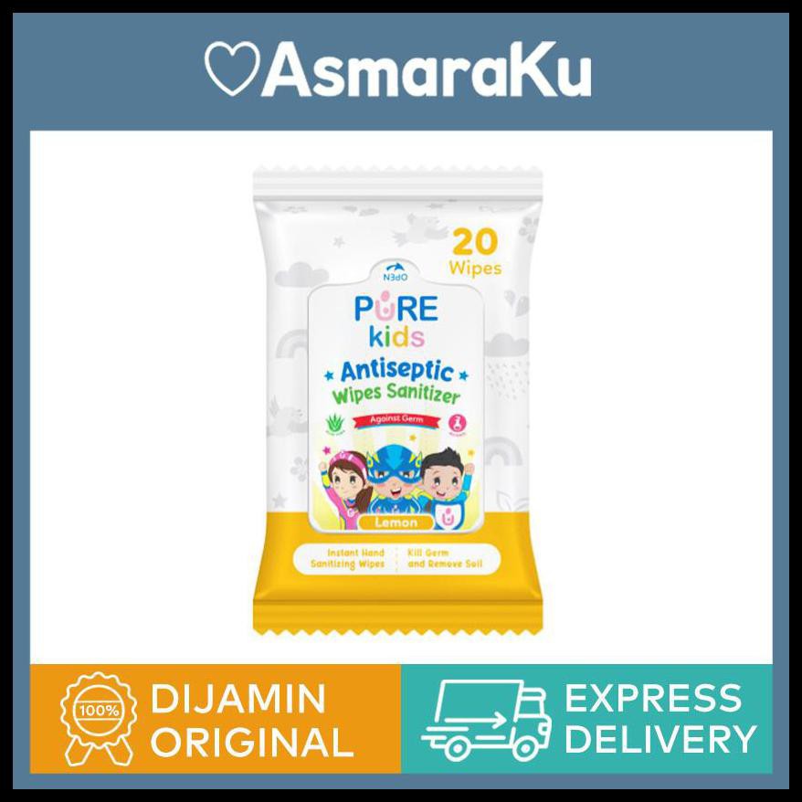 Jual TISU BASAH - PURE KIDS ANTISEPTIC WIPES SANITIZER LEMON - 20 ...