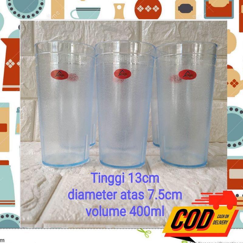 Jual Gelas Plastik Bening Akrilik Gelas Jus / Kopi / Gelas 400ml dan ...