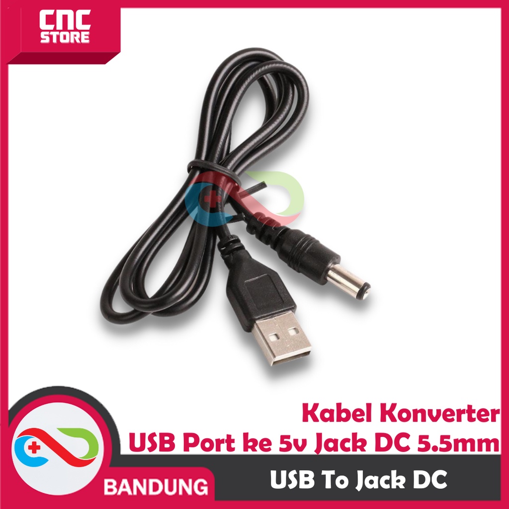 Jual KABEL KONVERTER USB PORT KE 5V JACK DC 5.5MM ADAPTER CONVERTER ...