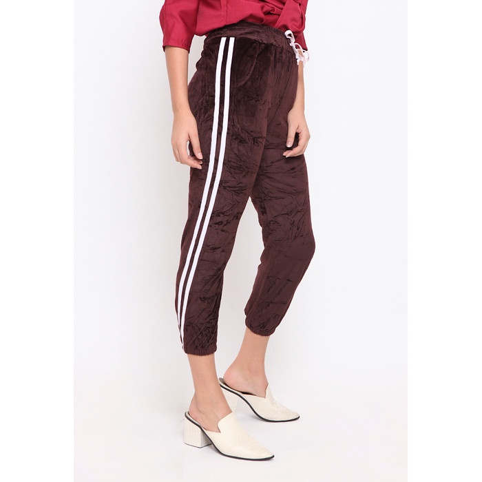 Jual muslim-celana- hijab ellysha xavierra suede list jogger pants ...