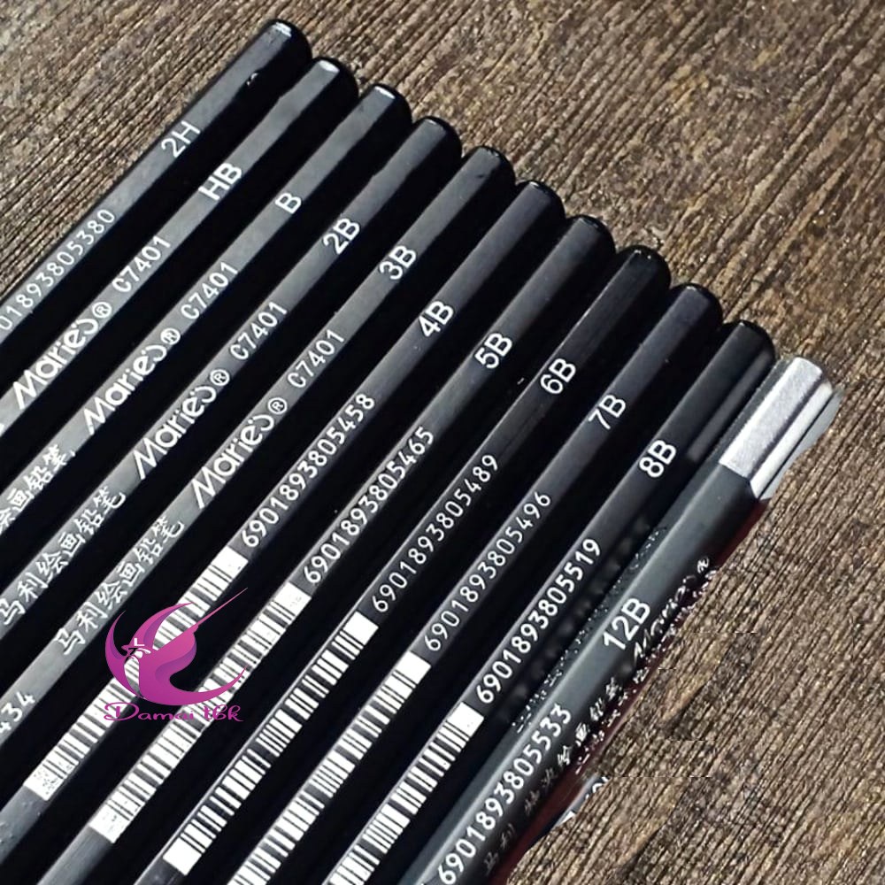 Jual Maries Drawing Pencil Set 12pcs 2H-14B - 1 Set Pensil Gambar | Shopee Indonesia