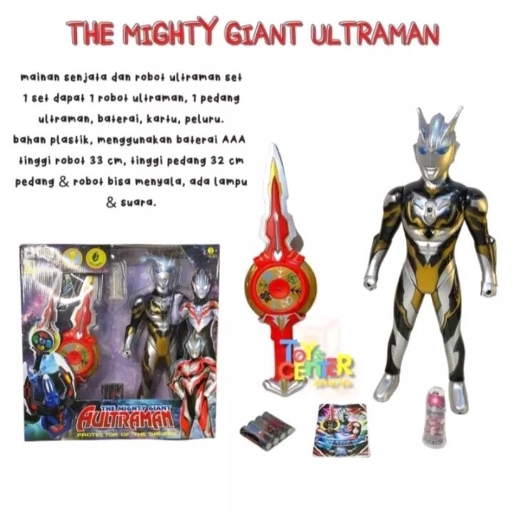Jual Mainan Robot Ultraman Besar Plus Senjata Pedang Ultraman Nyala ...