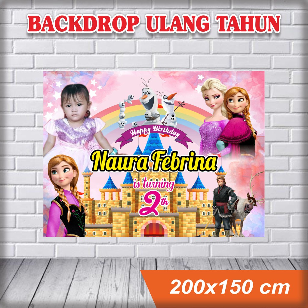 Jual BANNER ULANG TAHUN / BACKDROP ULTAH / SPANDUK ULANG TAHUN FROZEN ...