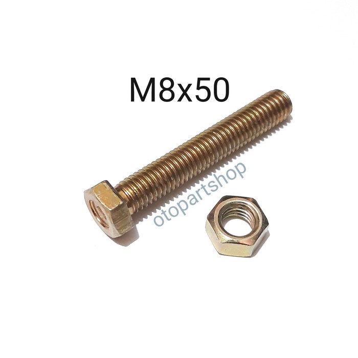 Jual Baut Mur M8x50 ( baut 12 panjang 5cm ) | Shopee Indonesia