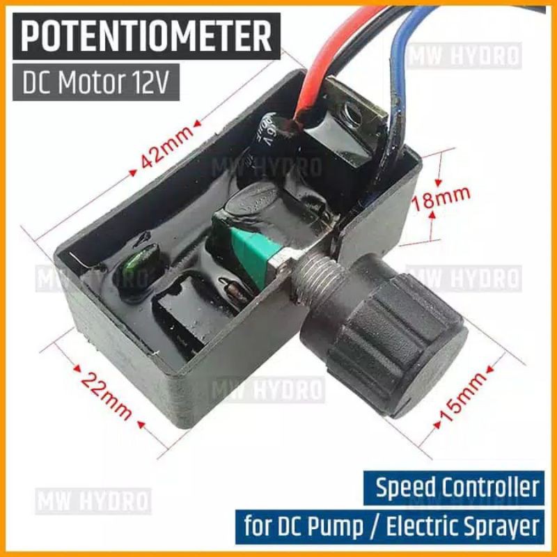 Jual Dimmer potensio pengatur kecepatan motor DC/ Pompa Air DC 12V ...