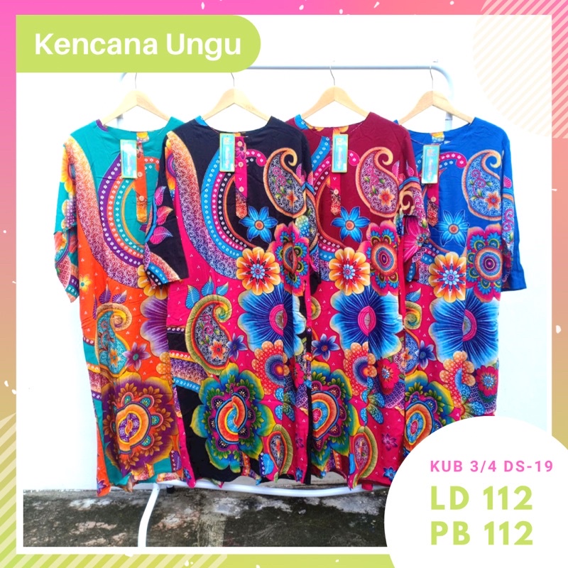 Jual Kencana Ungu Label Biru Lengan 3/4 Panjang 7/8 - LD 112 PB 112 (DS ...