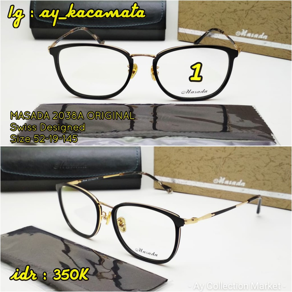 Jual Frame Kacamata Masada 2038A Original Swiss Design | Shopee Indonesia