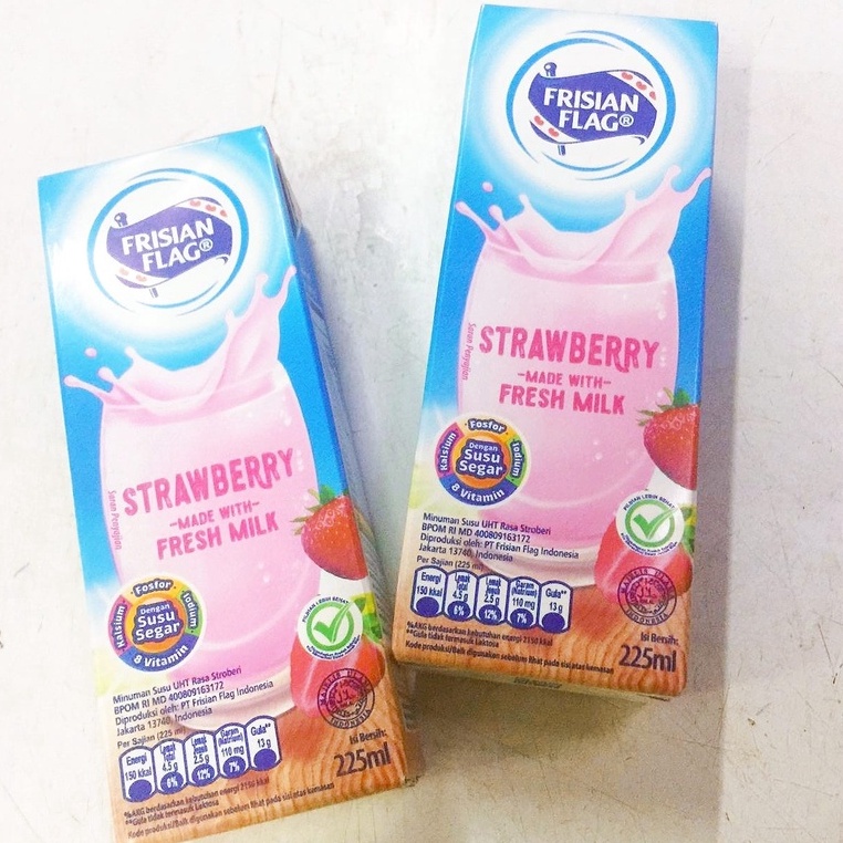 Jual Susu UHT Frisian Flag Purefarm Rasa Strawberry 225 ml | Shopee Indonesia